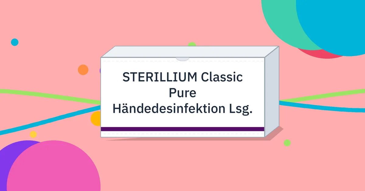 Symbolbild: Packung mit der Aufschrift STERILLIUM Classic Pure Händedesinfektion Lsg. (PZN 04818418) – Verfügbarkeit und Bezug in Apotheken in Frankfurt am Main