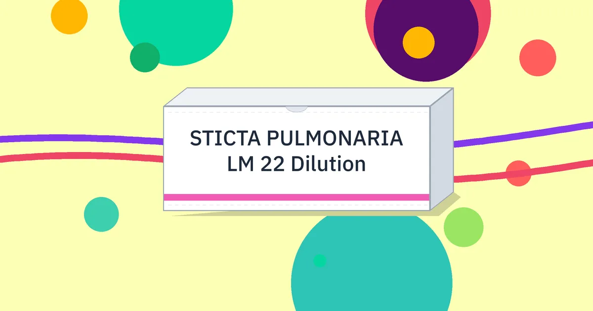 Symbolbild: Packung mit der Aufschrift STICTA PULMONARIA LM 22 Dilution (PZN 13200574) – Verfügbarkeit und Bezug in Apotheken in Frankfurt am Main