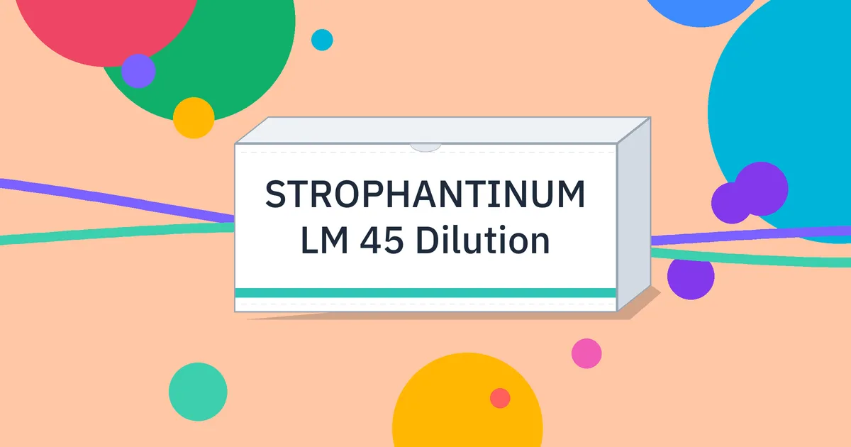 Symbolbild: Packung mit der Aufschrift STROPHANTINUM LM 45 Dilution (PZN 13685040) – Verfügbarkeit und Bezug in Apotheken in Frankfurt am Main