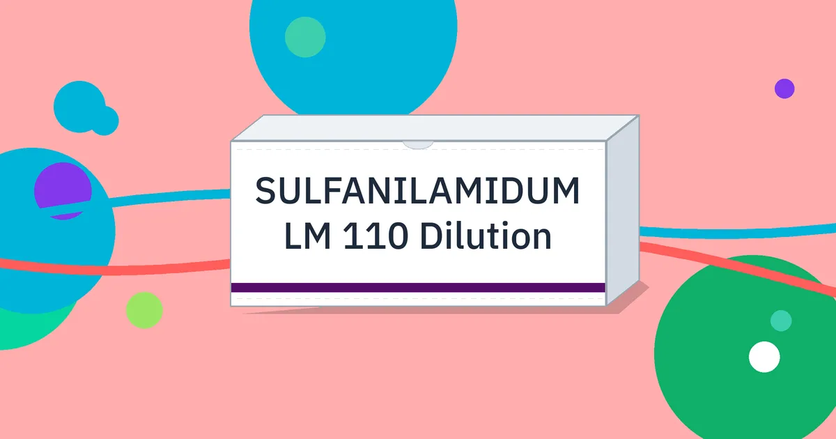 Symbolbild: Packung mit der Aufschrift SULFANILAMIDUM LM 110 Dilution (PZN 13209374) – Verfügbarkeit und Bezug in Apotheken in Frankfurt am Main