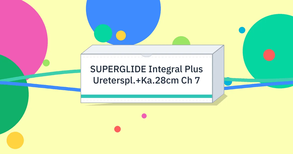 Symbolbild: Packung mit der Aufschrift SUPERGLIDE Integral Plus Ureterspl.+Ka.28cm Ch 7 (PZN 12424739) – Verfügbarkeit und Bezug in Apotheken in Frankfurt am Main