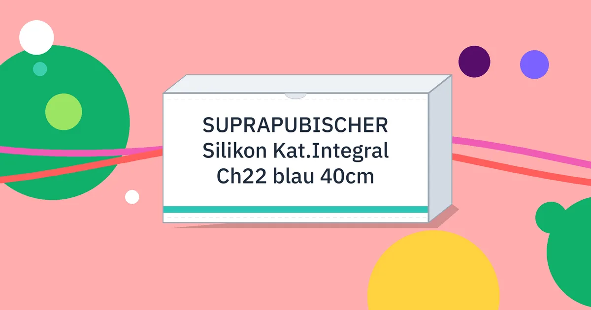 Symbolbild: Packung mit der Aufschrift SUPRAPUBISCHER Silikon Kat.Integral Ch22 blau 40cm (PZN 09767795) – Verfügbarkeit und Bezug in Apotheken in Frankfurt am Main