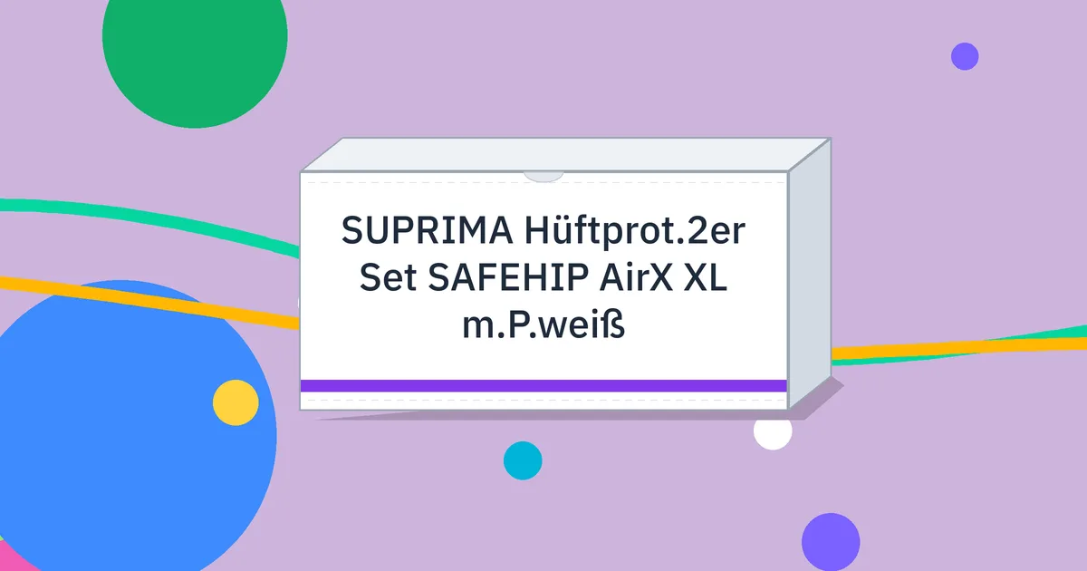 Symbolbild: Packung mit der Aufschrift SUPRIMA Hüftprot.2er Set SAFEHIP AirX XL m.P.weiß (PZN 13818328) – Verfügbarkeit und Bezug in Apotheken in Frankfurt am Main