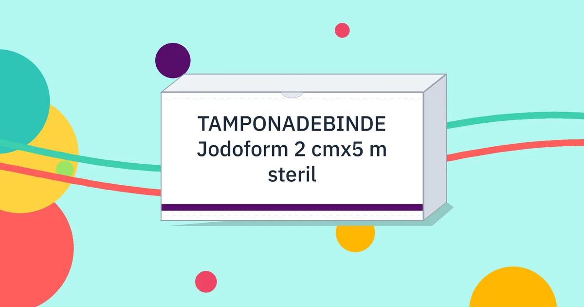 Symbolbild: Packung mit der Aufschrift TAMPONADEBINDE Jodoform 2 cmx5 m steril (PZN 01720972) – Verfügbarkeit und Bezug in Apotheken in Frankfurt am Main