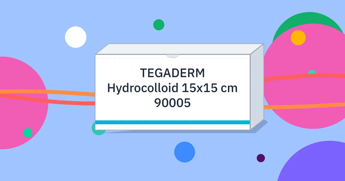 Symbolbild: Packung mit der Aufschrift TEGADERM Hydrocolloid 15x15 cm 90005 (PZN 05355914) – Verfügbarkeit und Bezug in Apotheken in Frankfurt am Main
