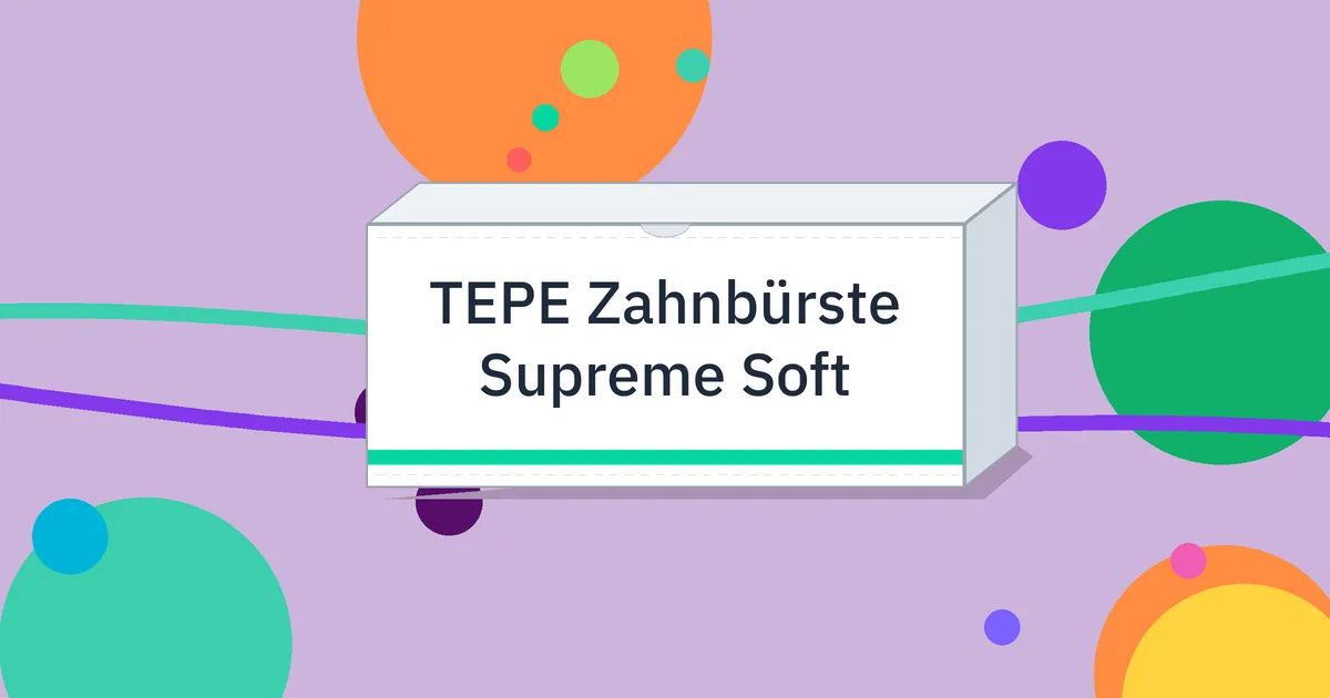 Symbolbild: Packung mit der Aufschrift TEPE Zahnbürste Supreme Soft (PZN 17438120) – Verfügbarkeit und Bezug in Apotheken in Frankfurt am Main