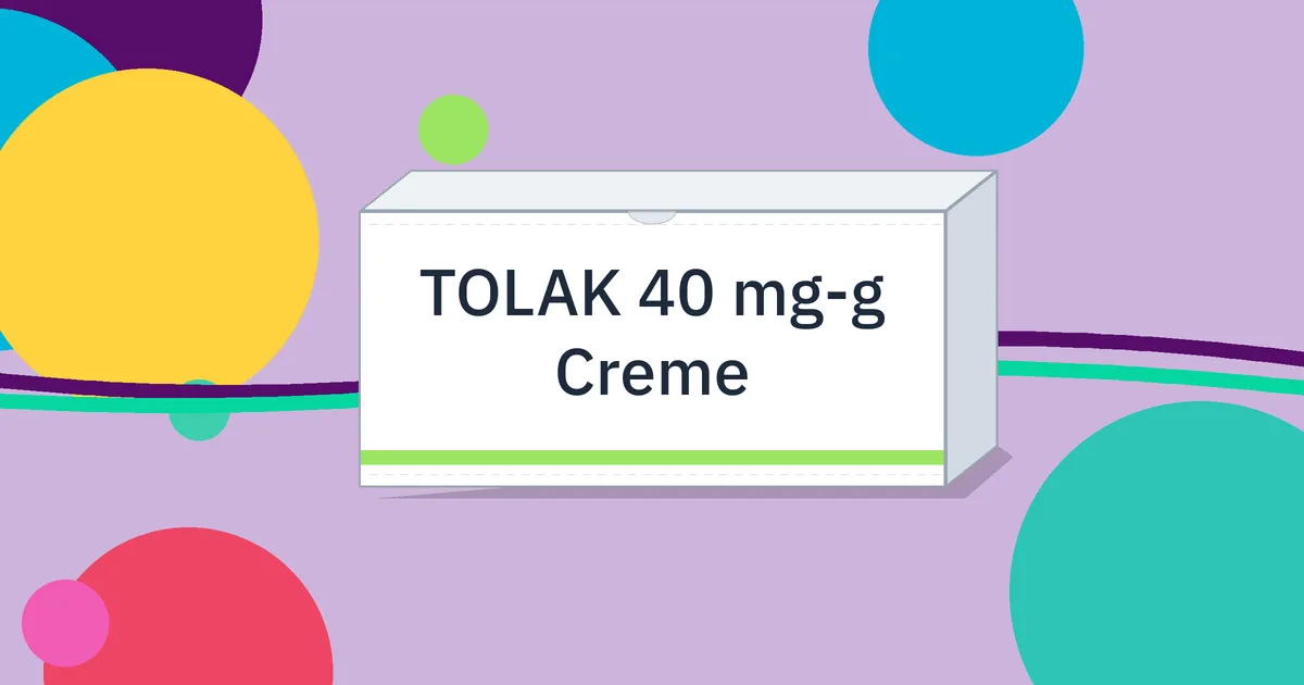 Symbolbild: Packung mit der Aufschrift TOLAK 40 mg-g Creme (PZN 18775919) – Verfügbarkeit und Bezug in Apotheken in Frankfurt am Main