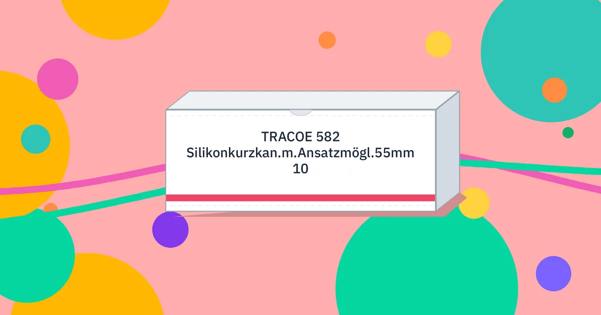 Symbolbild: Packung mit der Aufschrift TRACOE 582 Silikonkurzkan.m.Ansatzmögl.55mm 10 (PZN 05881442) – Verfügbarkeit und Bezug in Apotheken in Frankfurt am Main
