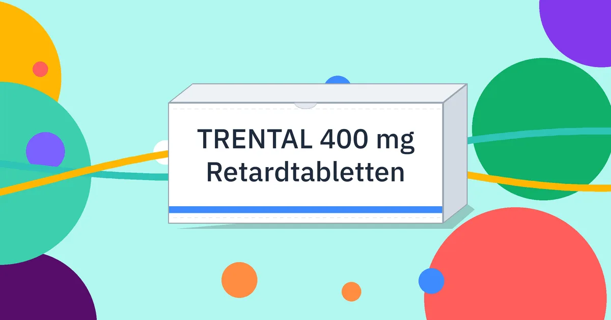 Symbolbild: Packung mit der Aufschrift TRENTAL 400 mg Retardtabletten (PZN 07515144) – Verfügbarkeit und Bezug in Apotheken in Frankfurt am Main