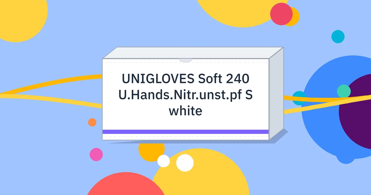 Symbolbild: Packung mit der Aufschrift UNIGLOVES Soft 240 U.Hands.Nitr.unst.pf S white (PZN 18102534) – Verfügbarkeit und Bezug in Apotheken in Frankfurt am Main