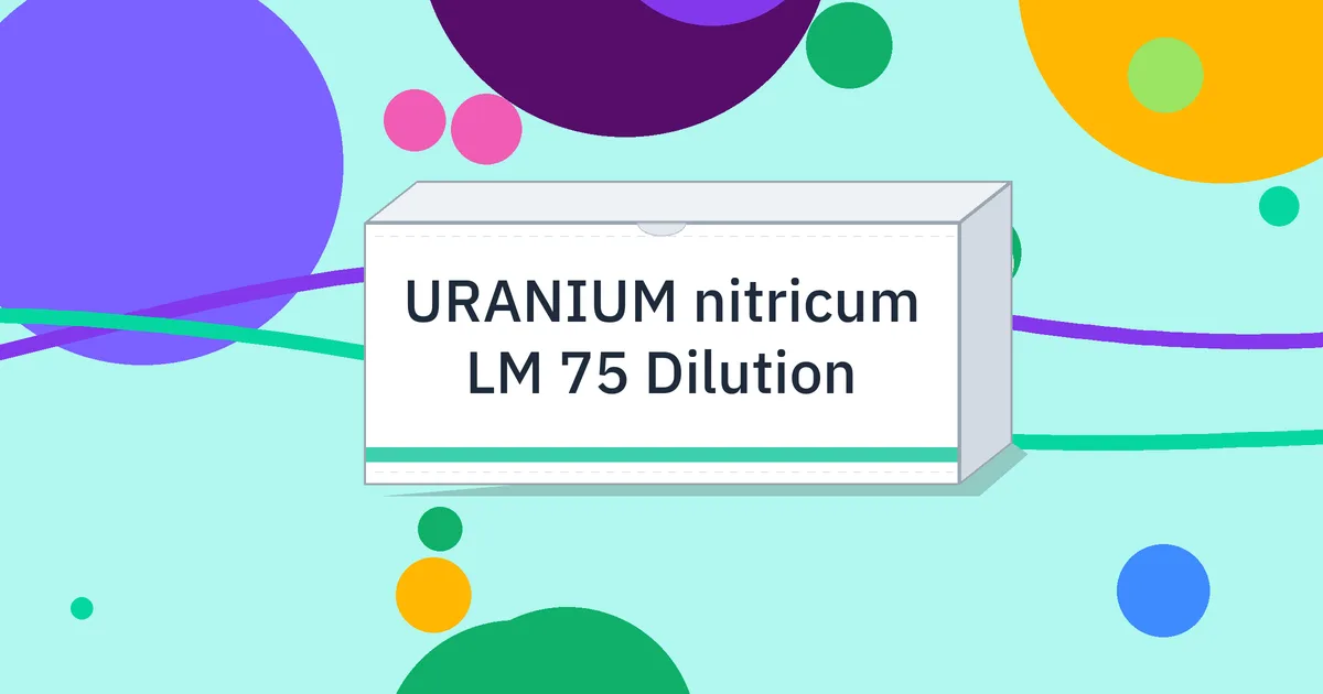 Symbolbild: Packung mit der Aufschrift URANIUM nitricum LM 75 Dilution (PZN 13256528) – Verfügbarkeit und Bezug in Apotheken in Frankfurt am Main