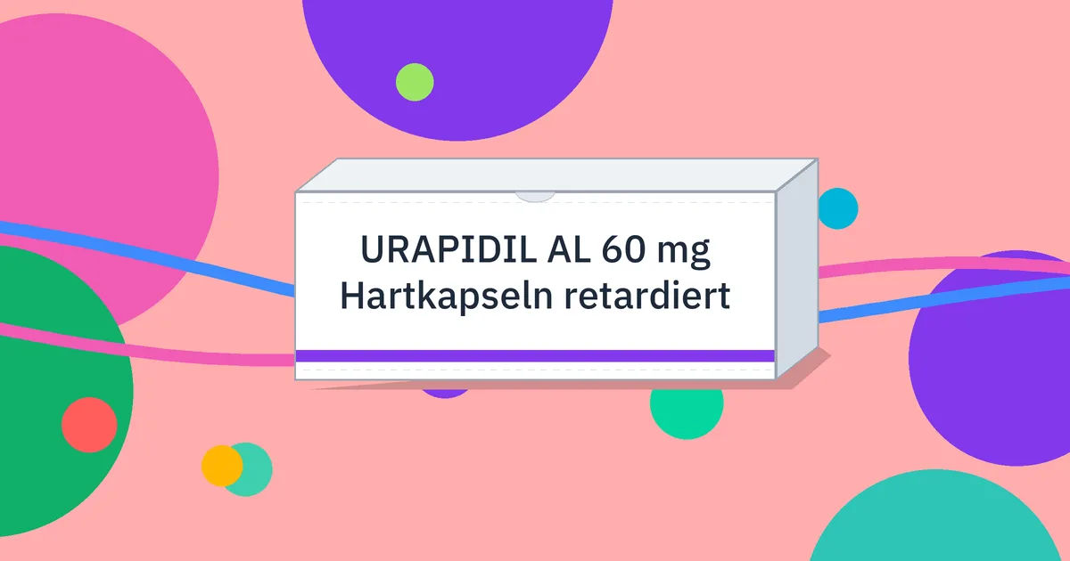 Symbolbild: Packung mit der Aufschrift URAPIDIL AL 60 mg Hartkapseln retardiert (PZN 14214360) – Verfügbarkeit und Bezug in Apotheken in Frankfurt am Main