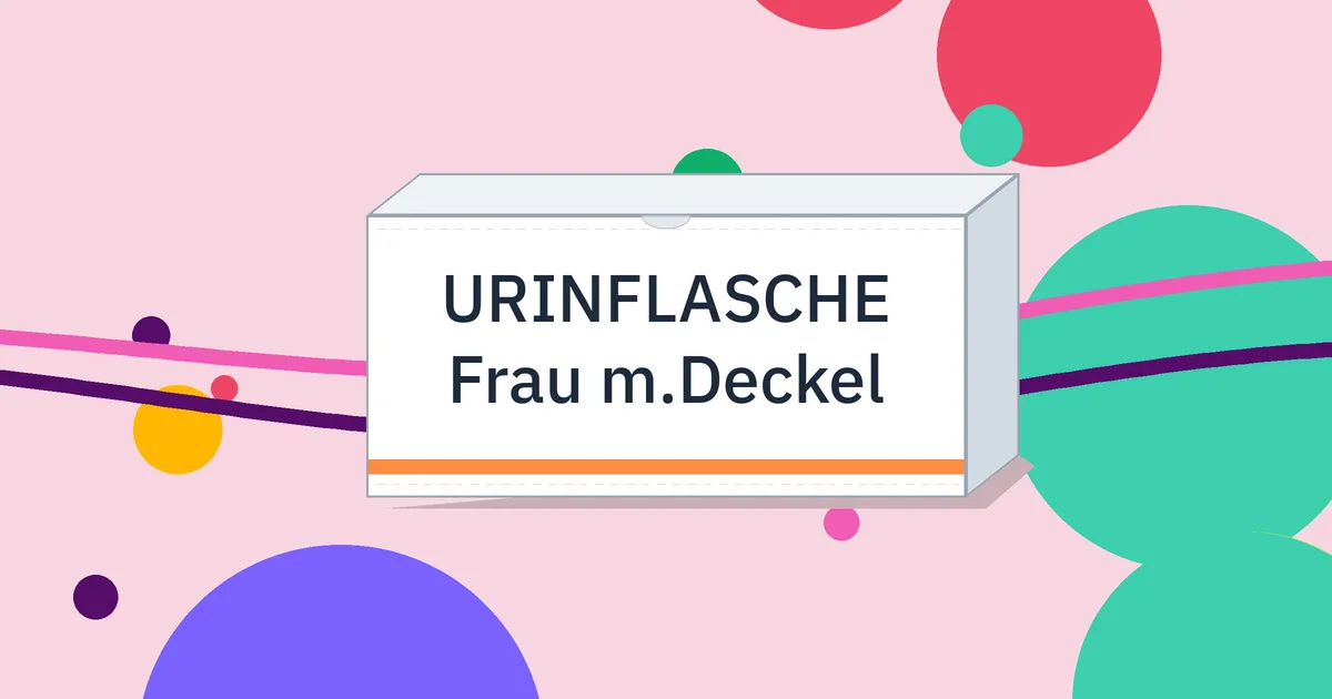 Symbolbild: Packung mit der Aufschrift URINFLASCHE Frau m.Deckel (PZN 11055613) – Verfügbarkeit und Bezug in Apotheken in Frankfurt am Main