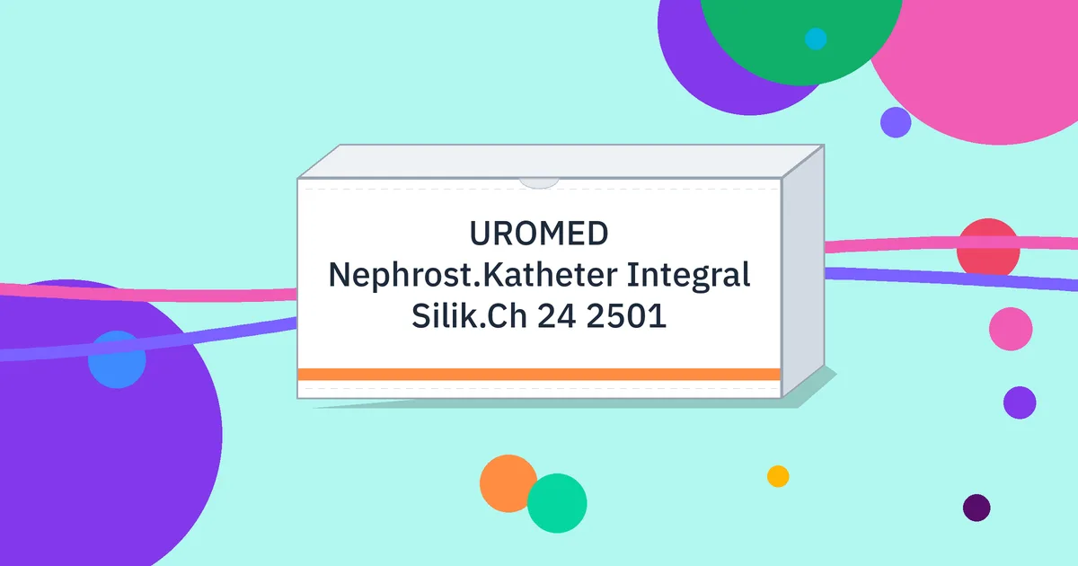 Symbolbild: Packung mit der Aufschrift UROMED Nephrost.Katheter Integral Silik.Ch 24 2501 (PZN 04741851) – Verfügbarkeit und Bezug in Apotheken in Frankfurt am Main