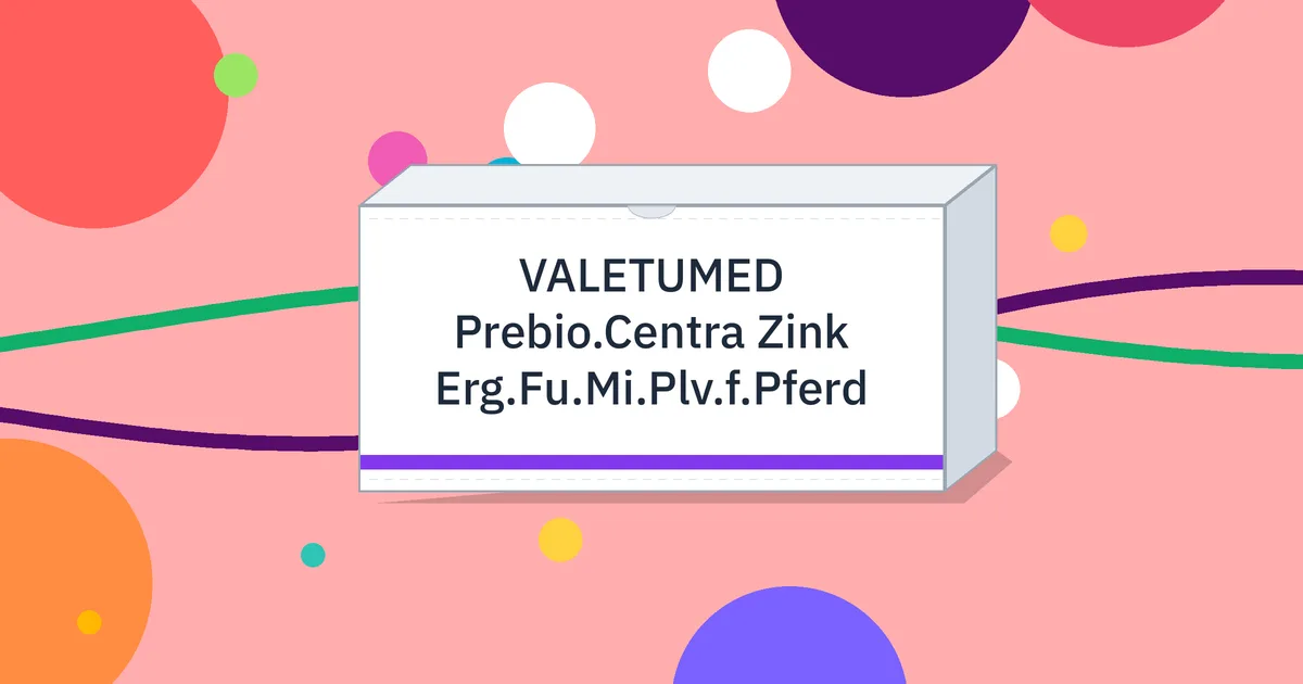 Symbolbild: Packung mit der Aufschrift VALETUMED Prebio.Centra Zink Erg.Fu.Mi.Plv.f.Pferd (PZN 20189620) – Verfügbarkeit und Bezug in Apotheken in Frankfurt am Main