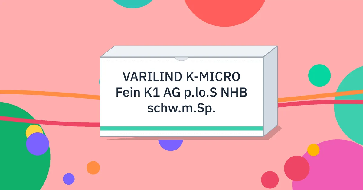 Symbolbild: Packung mit der Aufschrift VARILIND K-MICRO Fein K1 AG p.lo.S NHB schw.m.Sp. (PZN 20555243) – Verfügbarkeit und Bezug in Apotheken in Frankfurt am Main