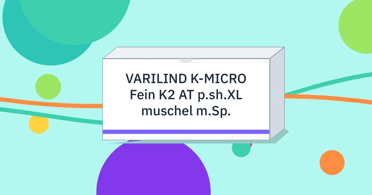Symbolbild: Packung mit der Aufschrift VARILIND K-MICRO Fein K2 AT p.sh.XL muschel m.Sp. (PZN 20554143) – Verfügbarkeit und Bezug in Apotheken in Frankfurt am Main