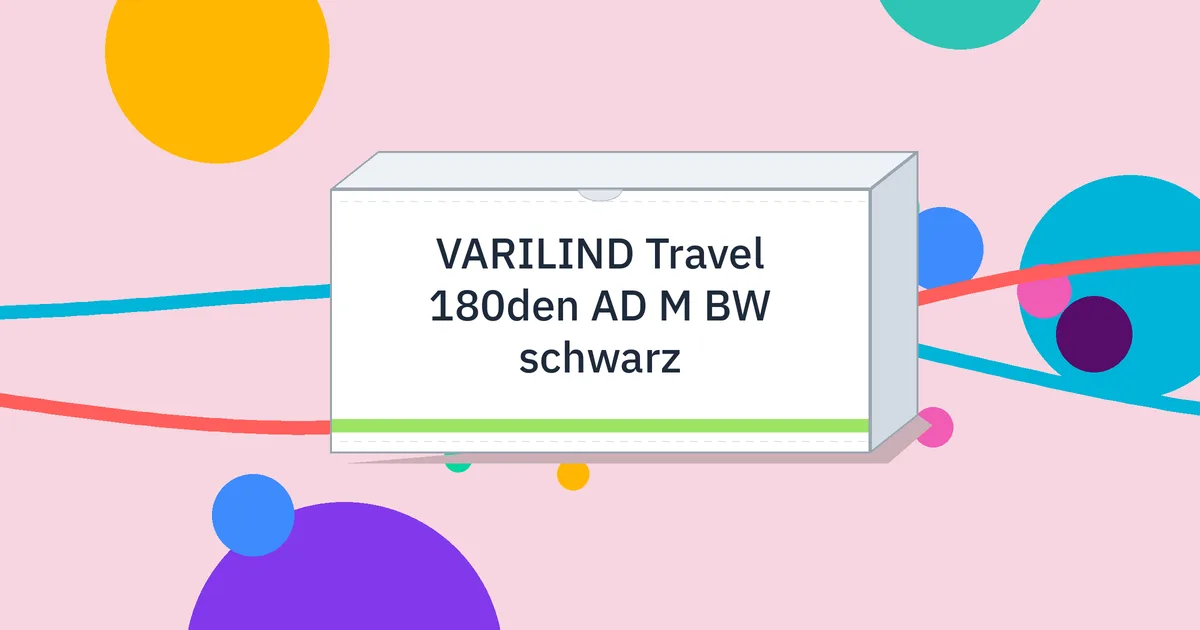 Symbolbild: Packung mit der Aufschrift VARILIND Travel 180den AD M BW schwarz (PZN 04252750) – Verfügbarkeit und Bezug in Apotheken in Frankfurt am Main