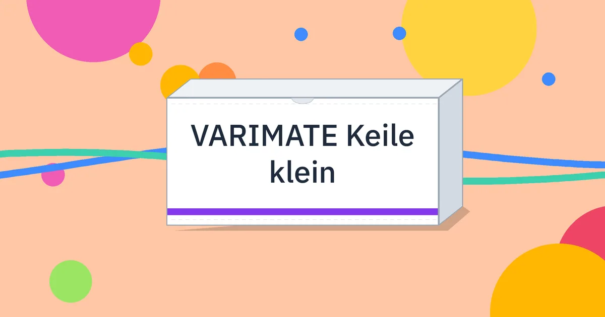 Symbolbild: Packung mit der Aufschrift VARIMATE Keile klein (PZN 03742535) – Verfügbarkeit und Bezug in Apotheken in Frankfurt am Main