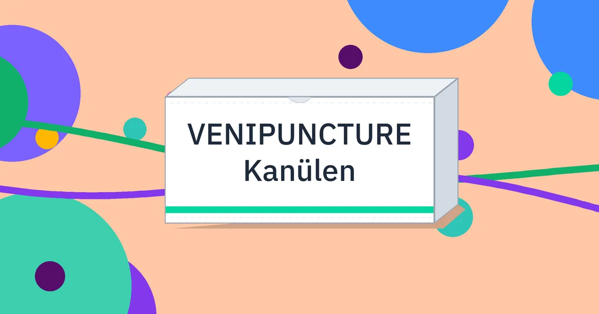 Symbolbild: Packung mit der Aufschrift VENIPUNCTURE Kanülen (PZN 09215529) – Verfügbarkeit und Bezug in Apotheken in Frankfurt am Main