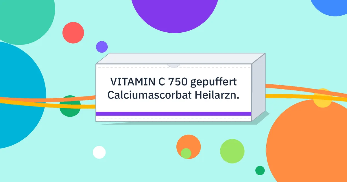 Symbolbild: Packung mit der Aufschrift VITAMIN C 750 gepuffert Calciumascorbat Heilarzn. (PZN 15876212) – Verfügbarkeit und Bezug in Apotheken in Frankfurt am Main