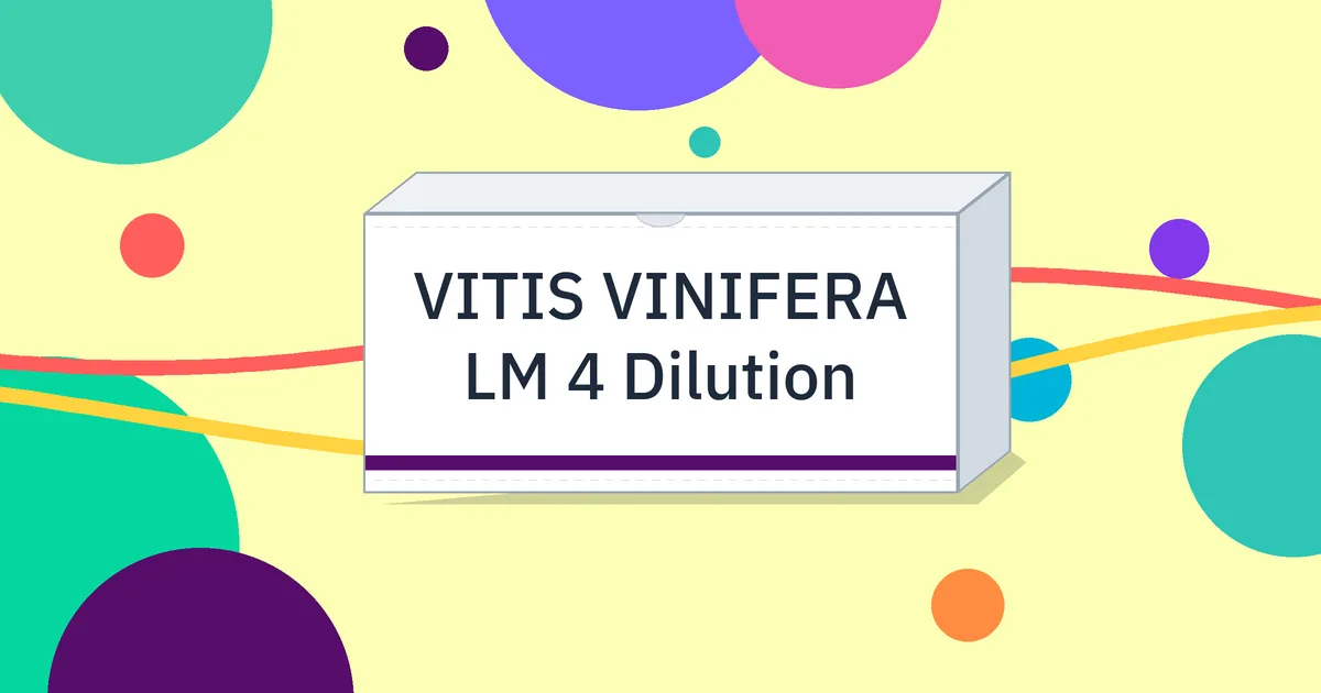 Symbolbild: Packung mit der Aufschrift VITIS VINIFERA LM 4 Dilution (PZN 13279498) – Verfügbarkeit und Bezug in Apotheken in Frankfurt am Main