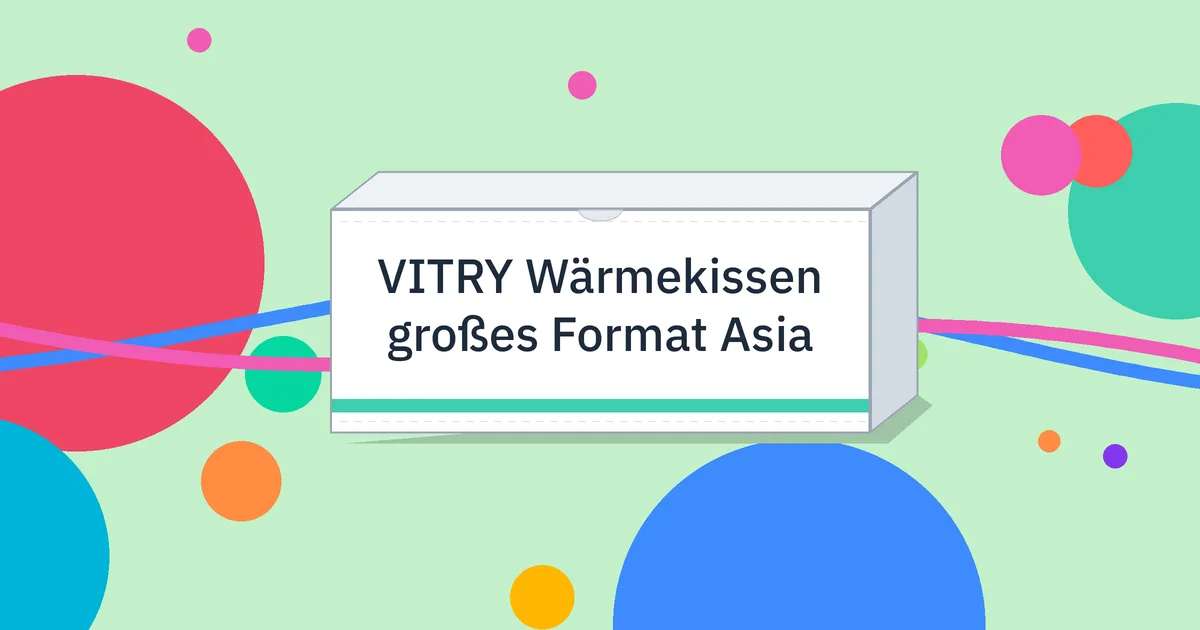 Symbolbild: Packung mit der Aufschrift VITRY Wärmekissen großes Format Asia (PZN 10812207) – Verfügbarkeit und Bezug in Apotheken in Frankfurt am Main