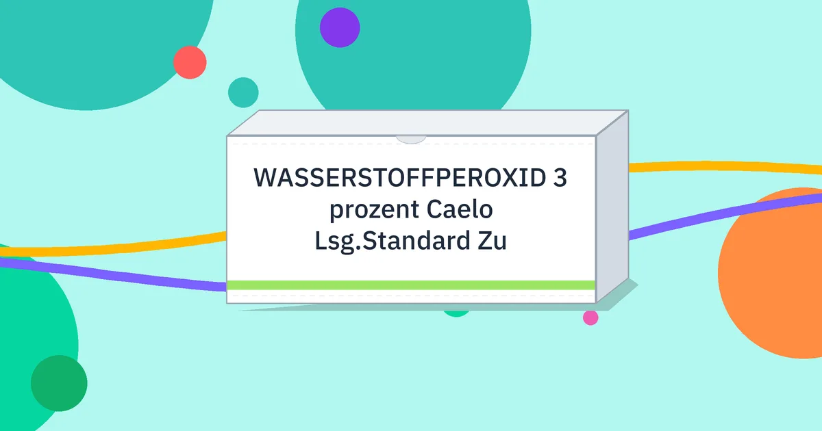 Symbolbild: Packung mit der Aufschrift WASSERSTOFFPEROXID 3 prozent Caelo Lsg.Standard Zu (PZN 15301807) – Verfügbarkeit und Bezug in Apotheken in Frankfurt am Main