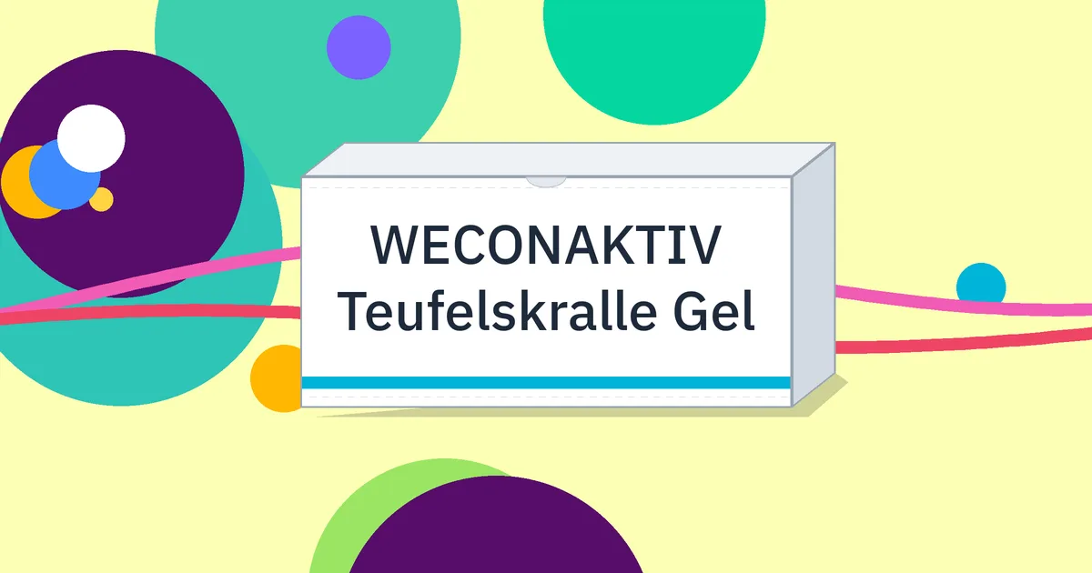 Symbolbild: Packung mit der Aufschrift WECONAKTIV Teufelskralle Gel (PZN 13155595) – Verfügbarkeit und Bezug in Apotheken in Frankfurt am Main