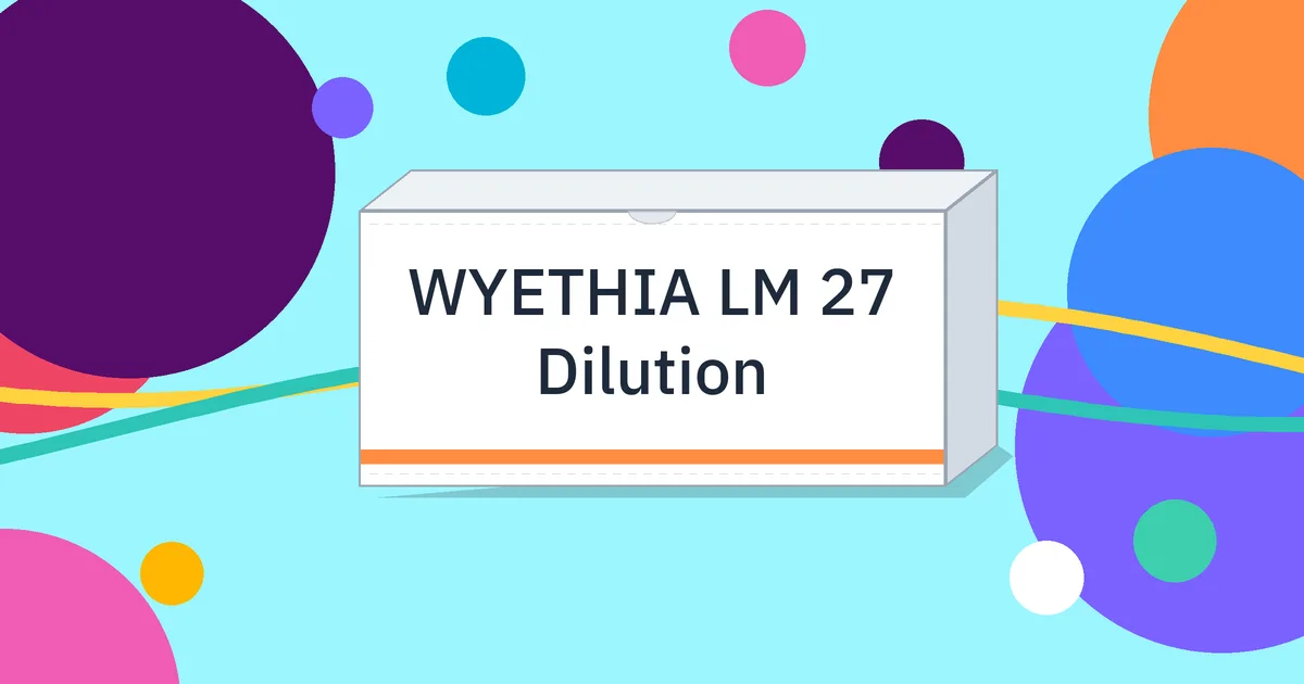 Symbolbild: Packung mit der Aufschrift WYETHIA LM 27 Dilution (PZN 13281934) – Verfügbarkeit und Bezug in Apotheken in Frankfurt am Main