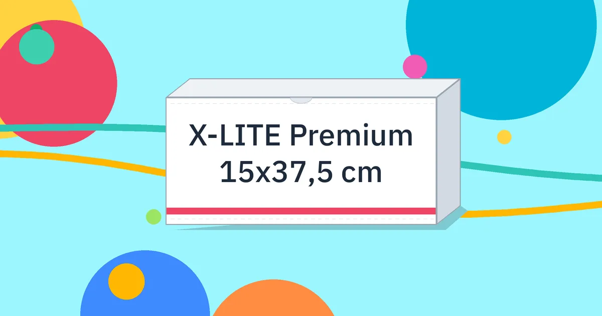 Symbolbild: Packung mit der Aufschrift X-LITE Premium 15x37,5 cm (PZN 14405404) – Verfügbarkeit und Bezug in Apotheken in Frankfurt am Main
