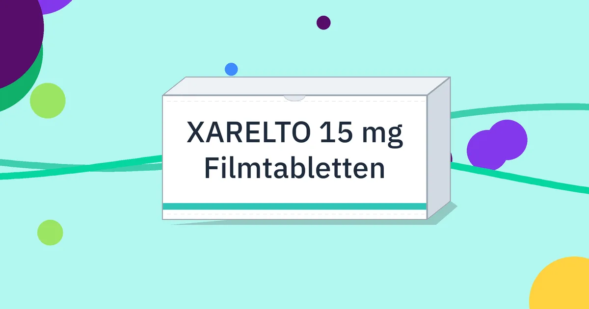 Symbolbild: Packung mit der Aufschrift XARELTO 15 mg Filmtabletten (PZN 14140147) – Verfügbarkeit und Bezug in Apotheken in Frankfurt am Main