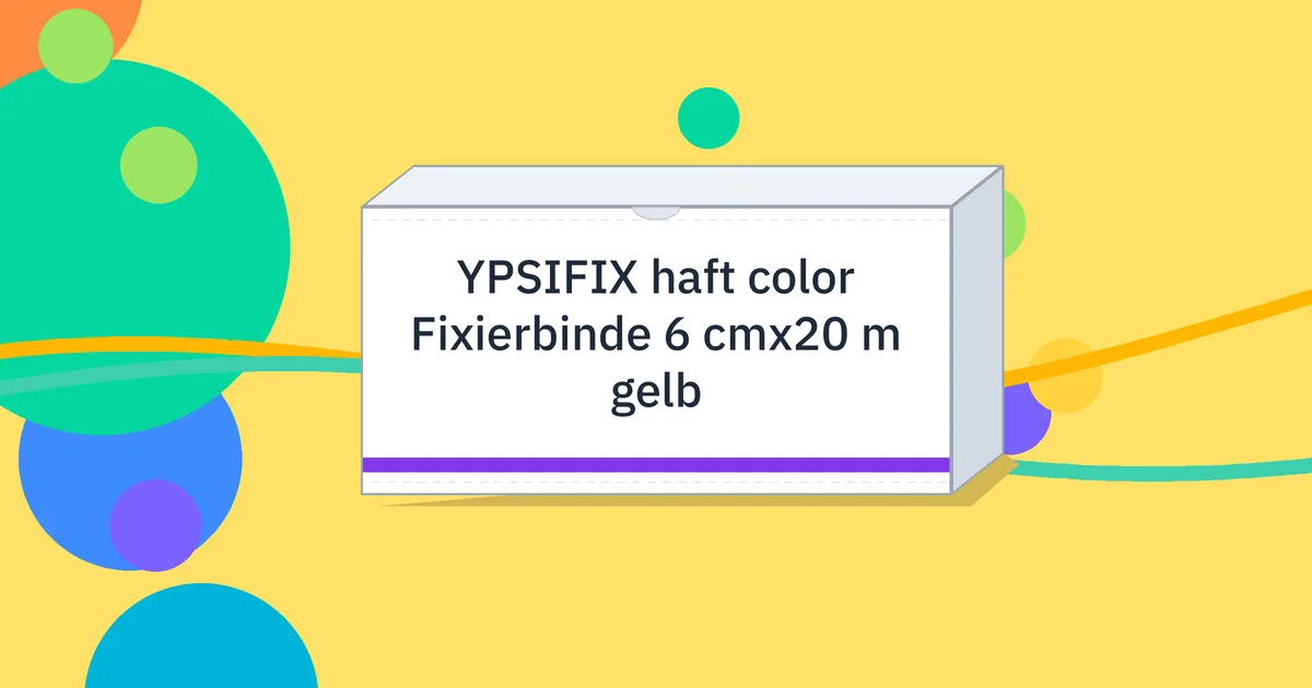 Symbolbild: Packung mit der Aufschrift YPSIFIX haft color Fixierbinde 6 cmx20 m gelb (PZN 12604772) – Verfügbarkeit und Bezug in Apotheken in Frankfurt am Main