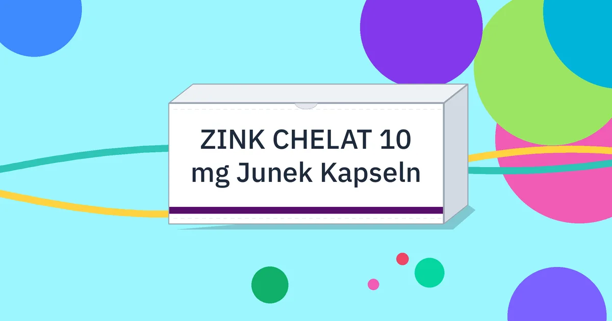 Symbolbild: Packung mit der Aufschrift ZINK CHELAT 10 mg Junek Kapseln (PZN 10015304) – Verfügbarkeit und Bezug in Apotheken in Frankfurt am Main