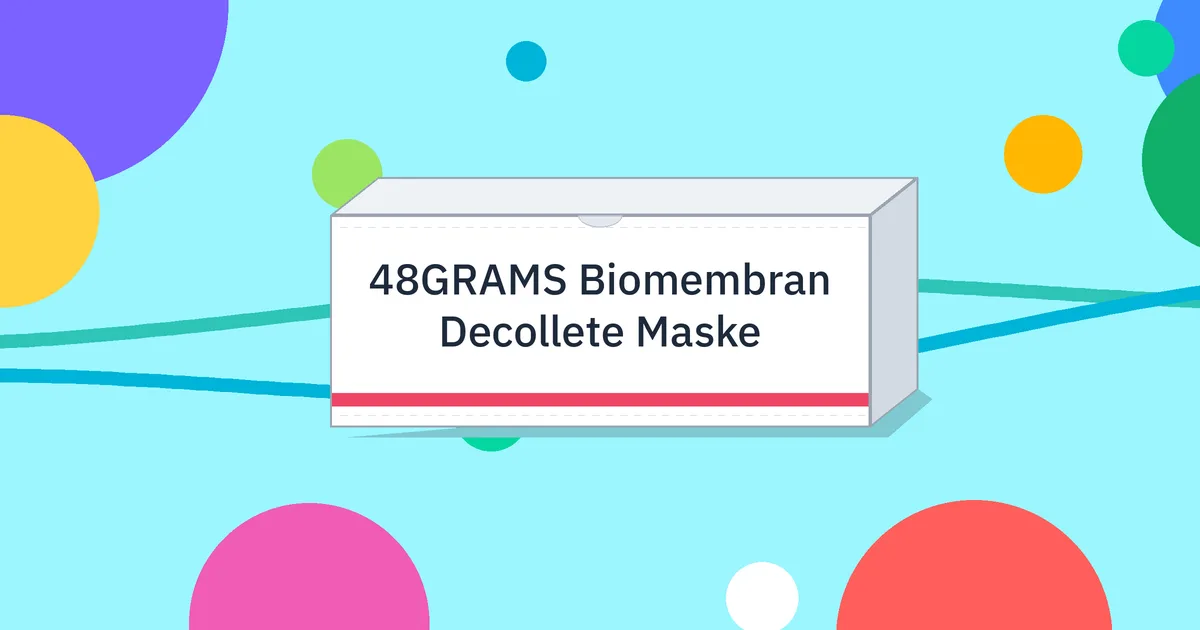 Symbolbild: Packung mit der Aufschrift 48GRAMS Biomembran Decollete Maske (PZN 18678197) – Verfügbarkeit und Bezug in Apotheken in Frankfurt am Main