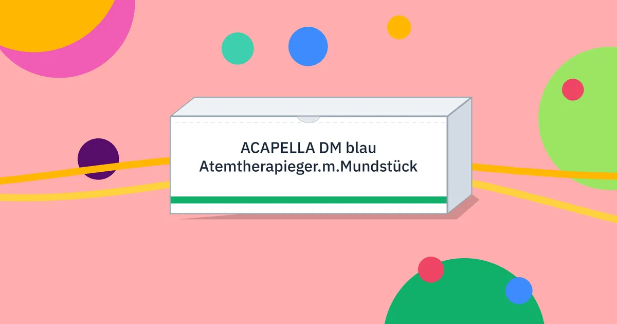 Symbolbild: Packung mit der Aufschrift ACAPELLA DM blau Atemtherapieger.m.Mundstück (PZN 04183405) – Verfügbarkeit und Bezug in Apotheken in Frankfurt am Main