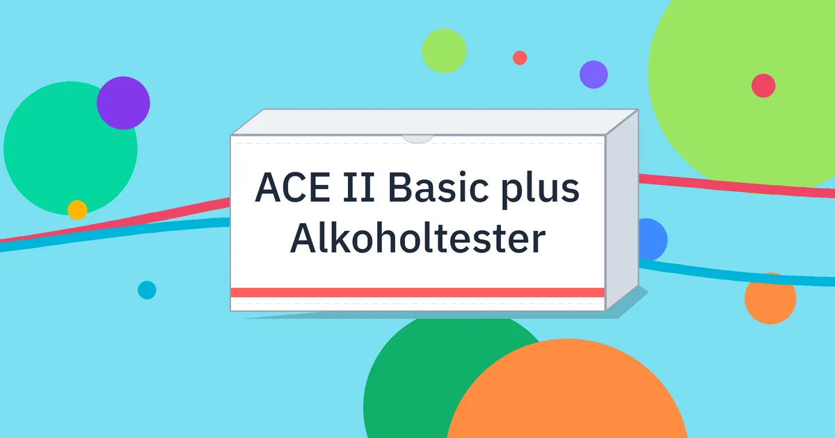 Symbolbild: Packung mit der Aufschrift ACE II Basic plus Alkoholtester (PZN 16001378) – Verfügbarkeit und Bezug in Apotheken in Frankfurt am Main