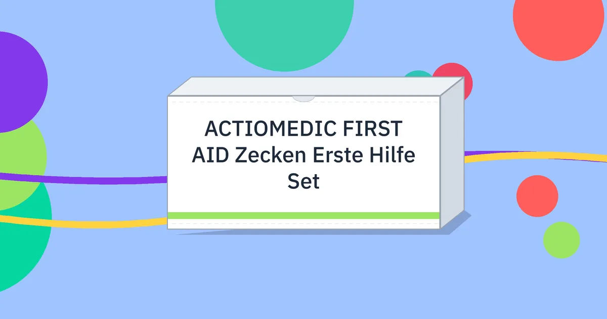 Symbolbild: Packung mit der Aufschrift ACTIOMEDIC FIRST AID Zecken Erste Hilfe Set (PZN 12492445) – Verfügbarkeit und Bezug in Apotheken in Frankfurt am Main