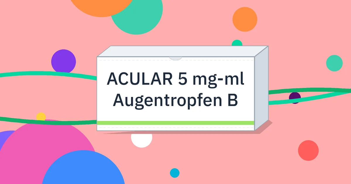 Symbolbild: Packung mit der Aufschrift ACULAR 5 mg-ml Augentropfen B (PZN 04551205) – Verfügbarkeit und Bezug in Apotheken in Frankfurt am Main