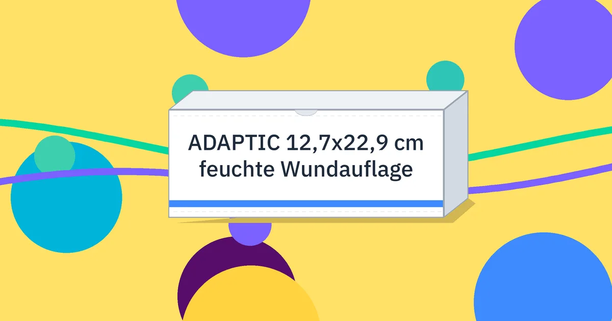 Symbolbild: Packung mit der Aufschrift ADAPTIC 12,7x22,9 cm feuchte Wundauflage (PZN 13975329) – Verfügbarkeit und Bezug in Apotheken in Frankfurt am Main