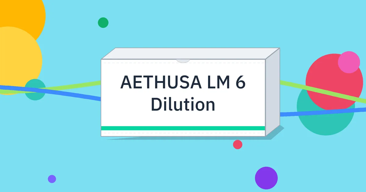 Symbolbild: Packung mit der Aufschrift AETHUSA LM 6 Dilution (PZN 12755755) – Verfügbarkeit und Bezug in Apotheken in Frankfurt am Main