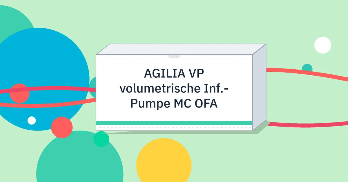 Symbolbild: Packung mit der Aufschrift AGILIA VP volumetrische Inf.-Pumpe MC OFA (PZN 19152824) – Verfügbarkeit und Bezug in Apotheken in Frankfurt am Main