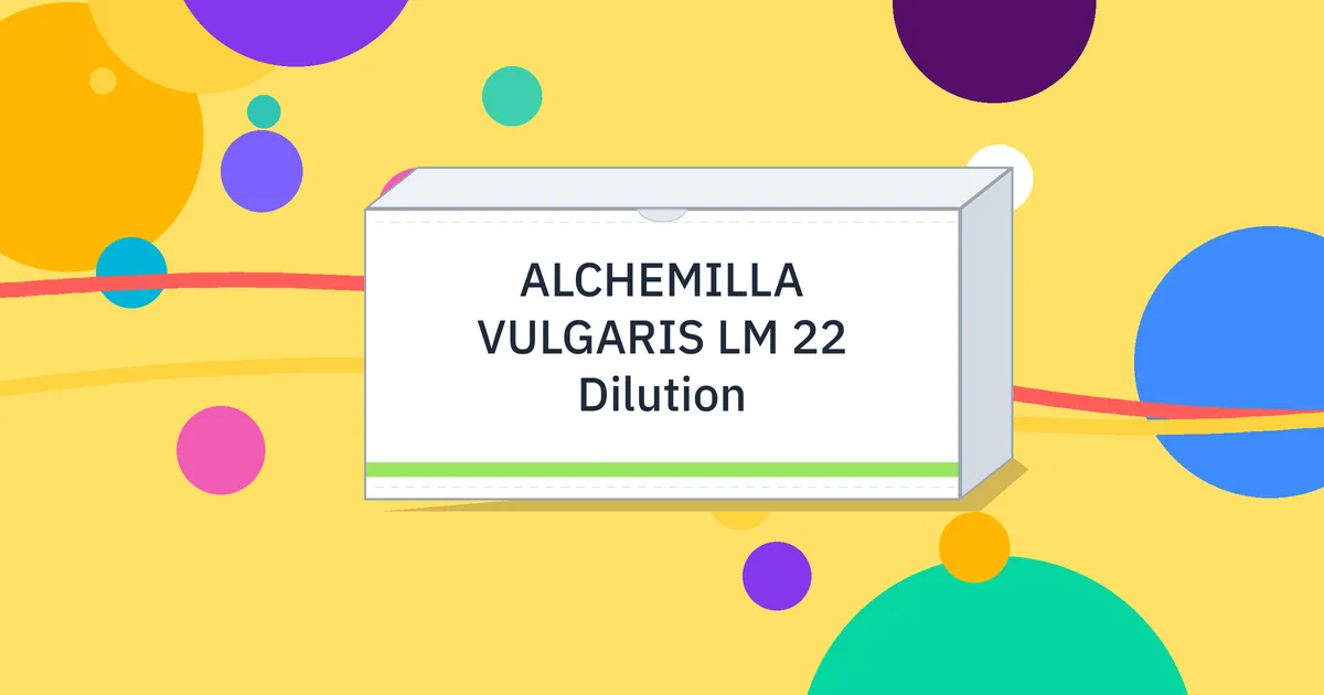 Symbolbild: Packung mit der Aufschrift ALCHEMILLA VULGARIS LM 22 Dilution (PZN 13308917) – Verfügbarkeit und Bezug in Apotheken in Frankfurt am Main
