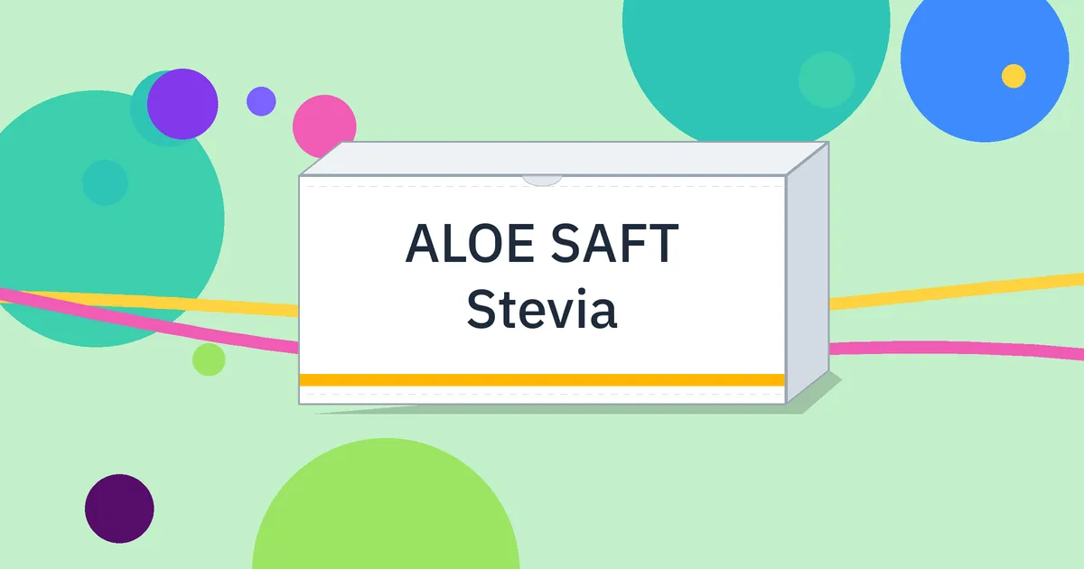 Symbolbild: Packung mit der Aufschrift ALOE SAFT Stevia (PZN 14003893) – Verfügbarkeit und Bezug in Apotheken in Frankfurt am Main