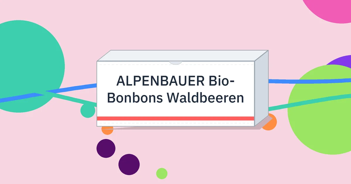 Symbolbild: Packung mit der Aufschrift ALPENBAUER Bio-Bonbons Waldbeeren (PZN 17154316) – Verfügbarkeit und Bezug in Apotheken in Frankfurt am Main
