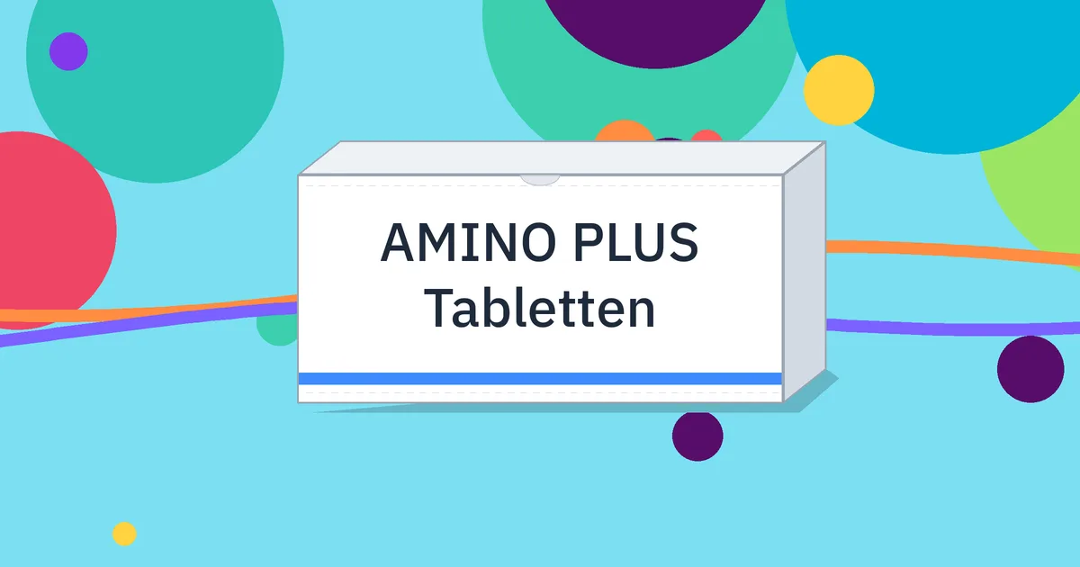 Symbolbild: Packung mit der Aufschrift AMINO PLUS Tabletten (PZN 12442364) – Verfügbarkeit und Bezug in Apotheken in Frankfurt am Main