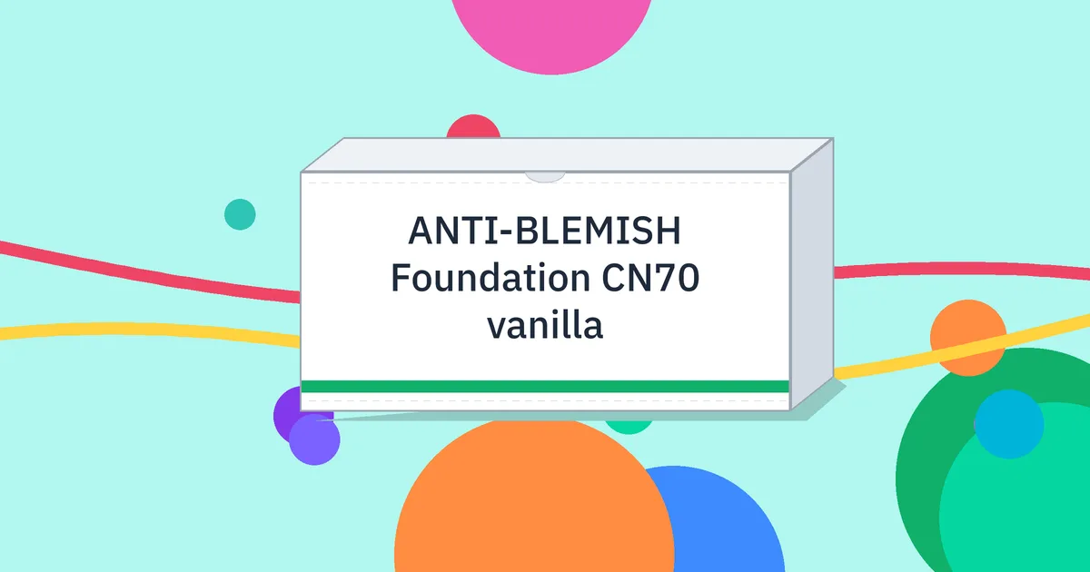 Symbolbild: Packung mit der Aufschrift ANTI-BLEMISH Foundation CN70 vanilla (PZN 19153829) – Verfügbarkeit und Bezug in Apotheken in Frankfurt am Main
