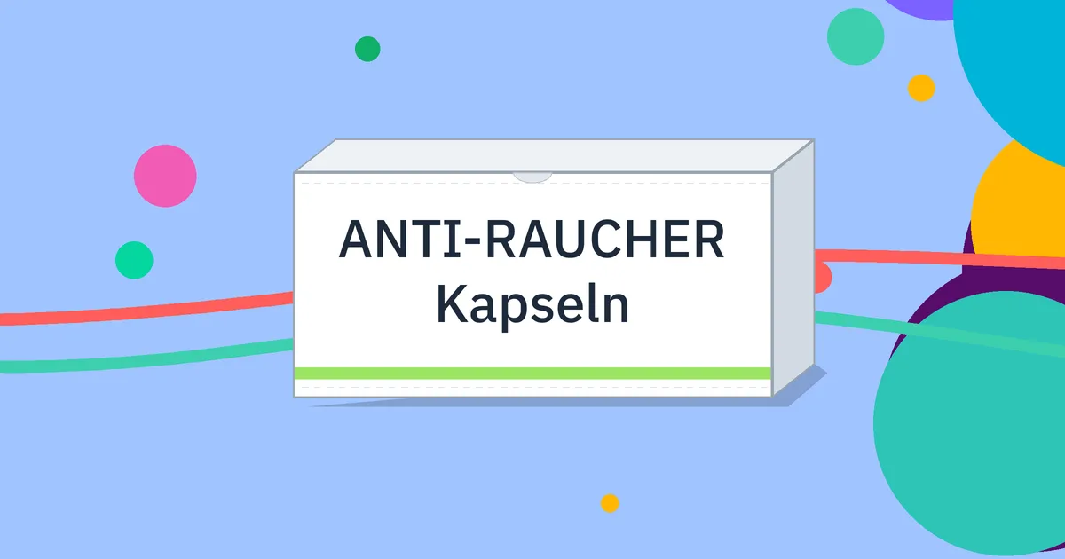 Symbolbild: Packung mit der Aufschrift ANTI-RAUCHER Kapseln (PZN 09307869) – Verfügbarkeit und Bezug in Apotheken in Frankfurt am Main