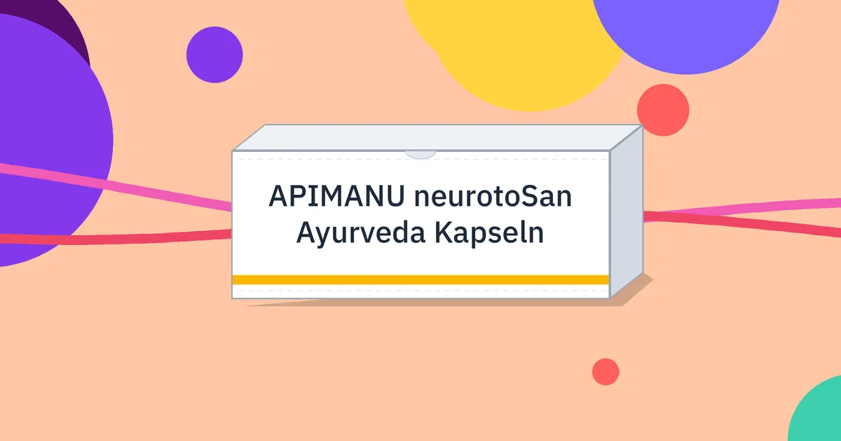 Symbolbild: Packung mit der Aufschrift APIMANU neurotoSan Ayurveda Kapseln (PZN 10145449) – Verfügbarkeit und Bezug in Apotheken in Frankfurt am Main