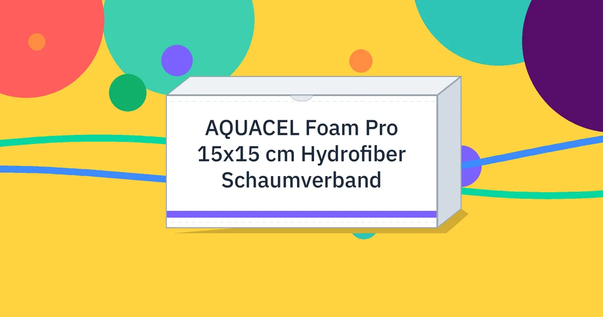 Symbolbild: Packung mit der Aufschrift AQUACEL Foam Pro 15x15 cm Hydrofiber Schaumverband (PZN 18375806) – Verfügbarkeit und Bezug in Apotheken in Frankfurt am Main